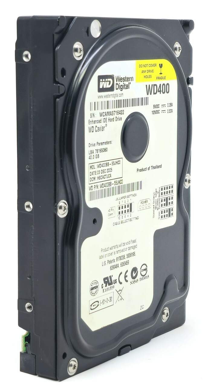 Western Digital WD400BB-00CAA1 - 40GB 7.2K RPM IDE Hard Disk Drive (HDD ...