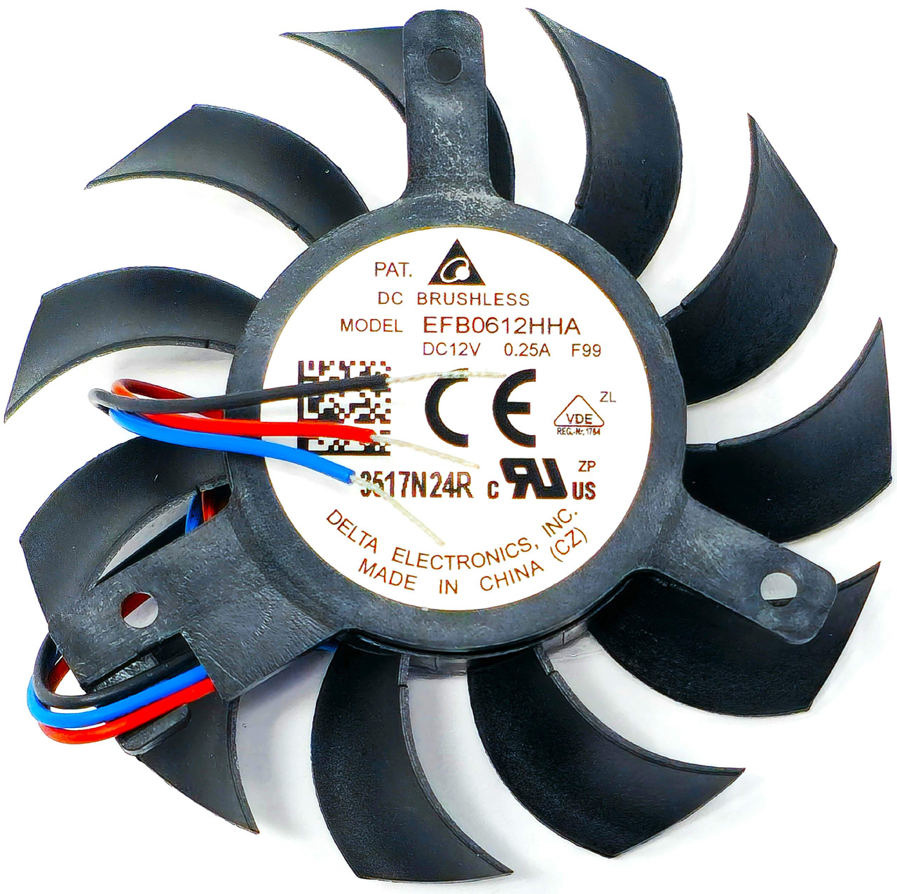 Delta EFB0612HHAF99 - 56mm Round DC12V 0.25A 3W 3-Lead Wires Ball ...