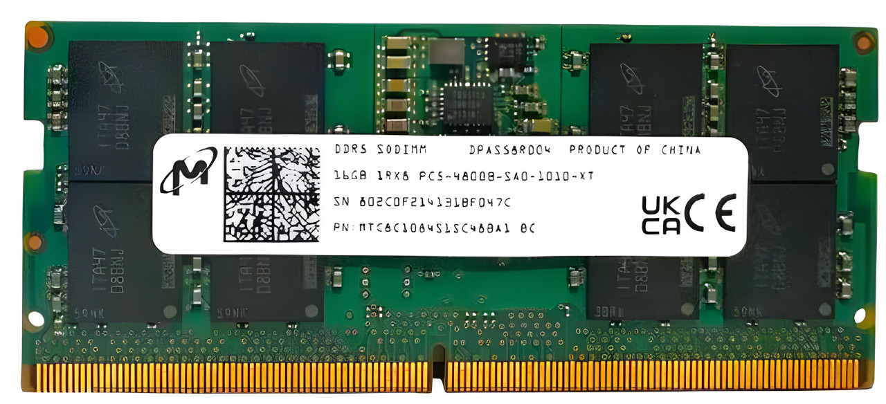 MTC8C1084S1SC48BA1 - 16GB 1Rx8 PC5-4800B SODIMM Laptop Memory - CPU Medics