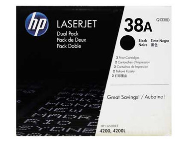 HP Q1338D - Black 12000 Yield # 38A Toner Cartridge Dual Pack - CPU Medics