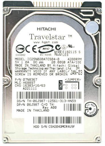 HP 216541-001 - 20GB 4.2K RPM IDE PATA ATA 2.5" Laptop Hard Drive - CPU ...