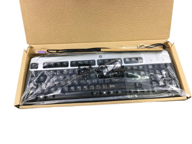 HP KB-0316 - Black + Silver PS/2 Wired Keyboard for HP Desktops and ...