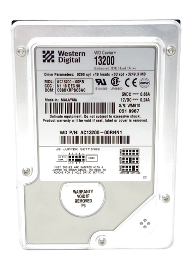 Western Digital AC23200-07LB - 3.2GB IDE/ATA LFF Internal 3.5" Legacy ...