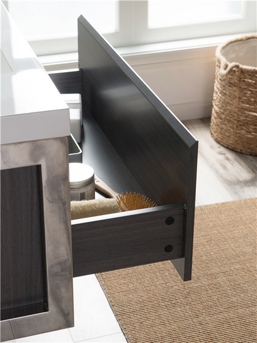 Lake 36" Wall Mounted Modern Vanity with Chrome Stainless Steel Frame