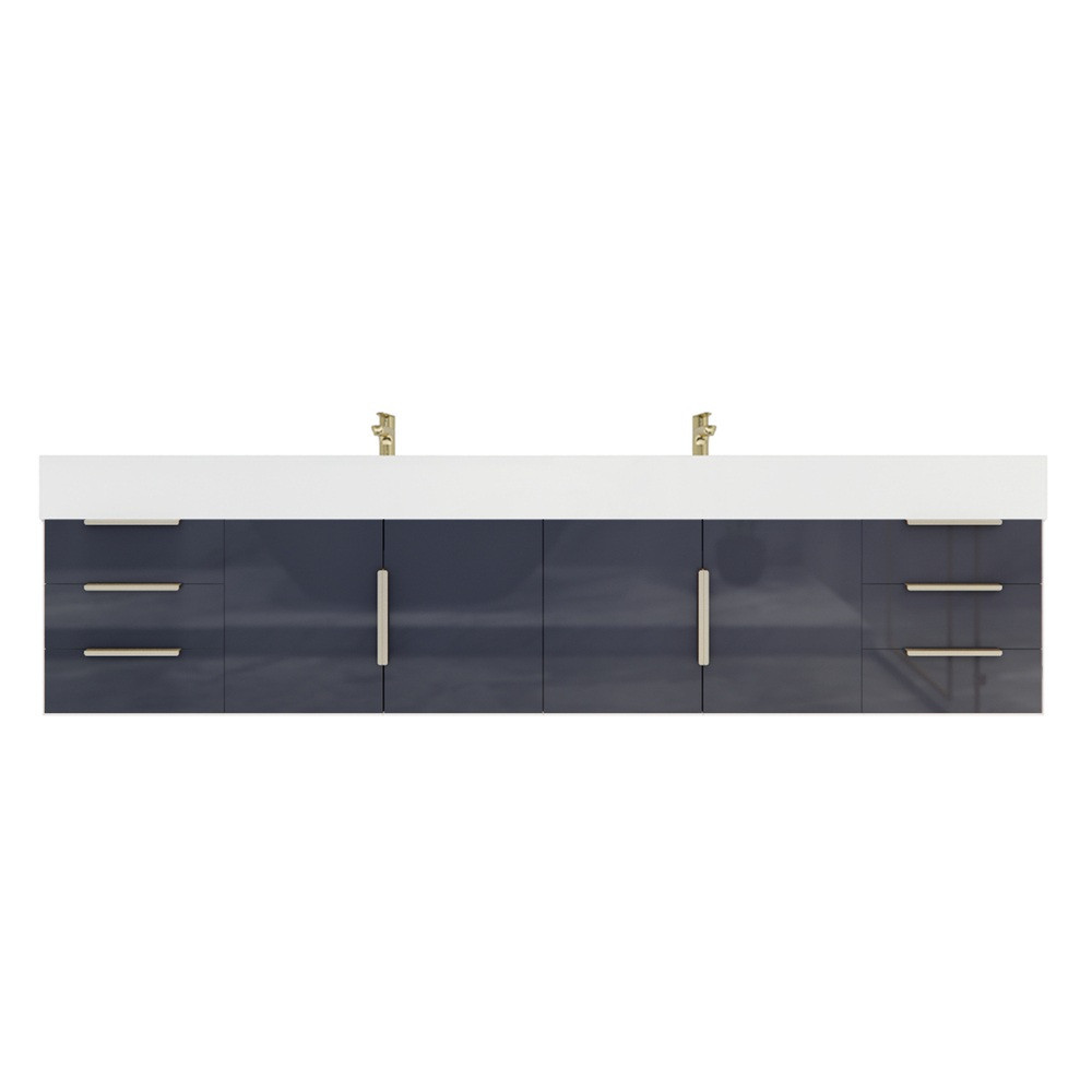 Bethany 84’’ Floating Bathroom Vanity With Reinforced Acrylic Double ...