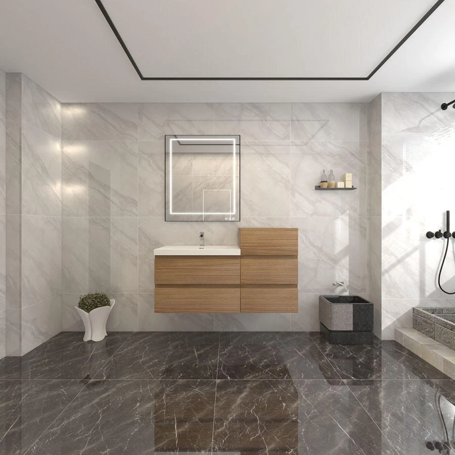 BOW 50" FLOATING BATHROOM VANITY WITH REINFORCED ACRYLIC SINK W/SMALL ...