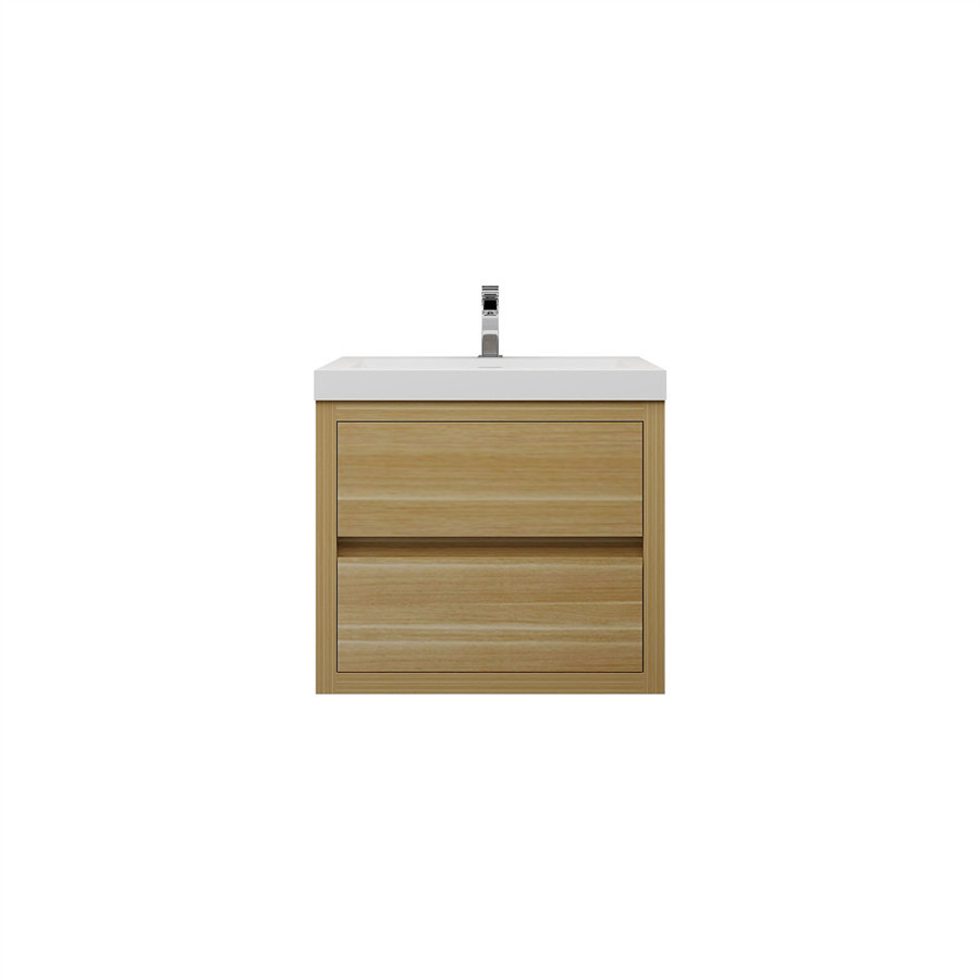 Louis 24" Floating Bathroom Vanity with Reinforced Acrylic Sink in Oak ...