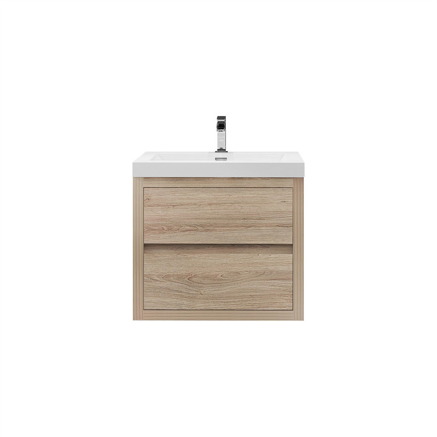Louis 24" Floating Bathroom Vanity with Reinforced Acrylic Sink in Oak ...
