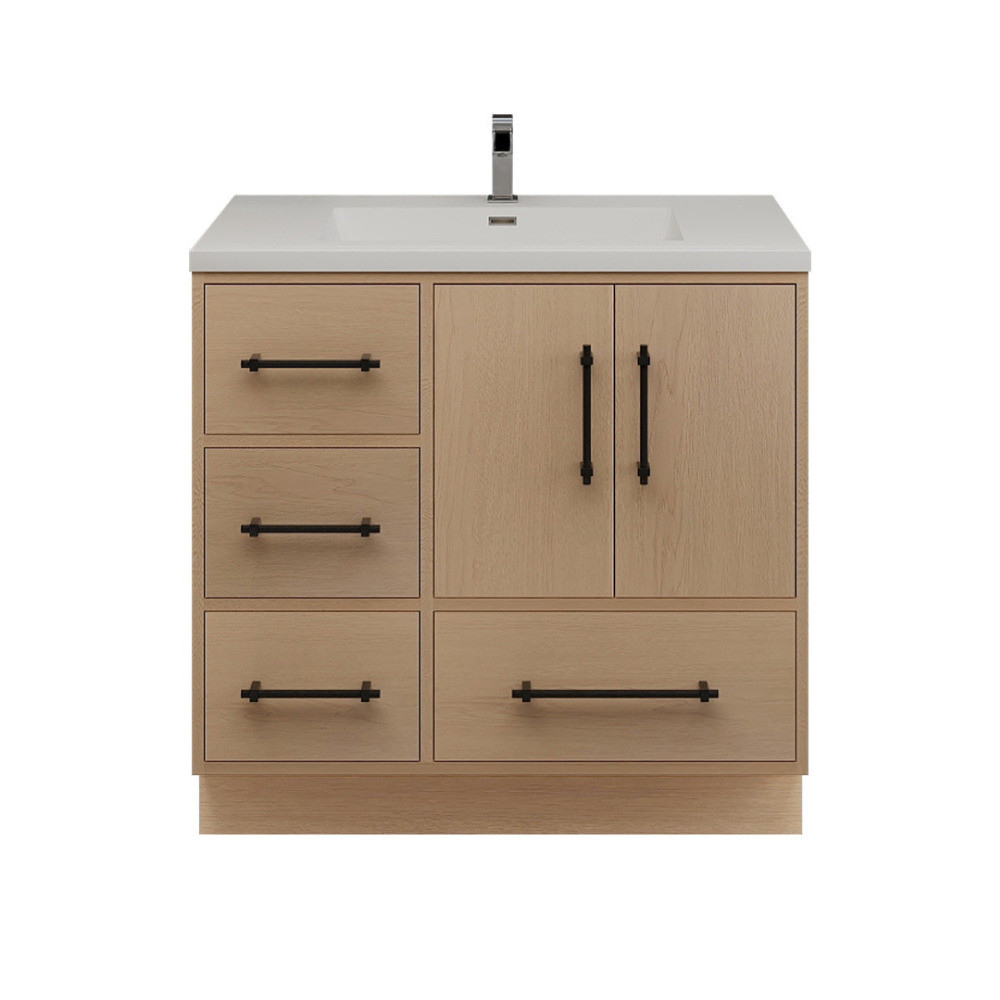 Victoria 36" Freestanding Bathroom Vanity Left Side Drawers with ...