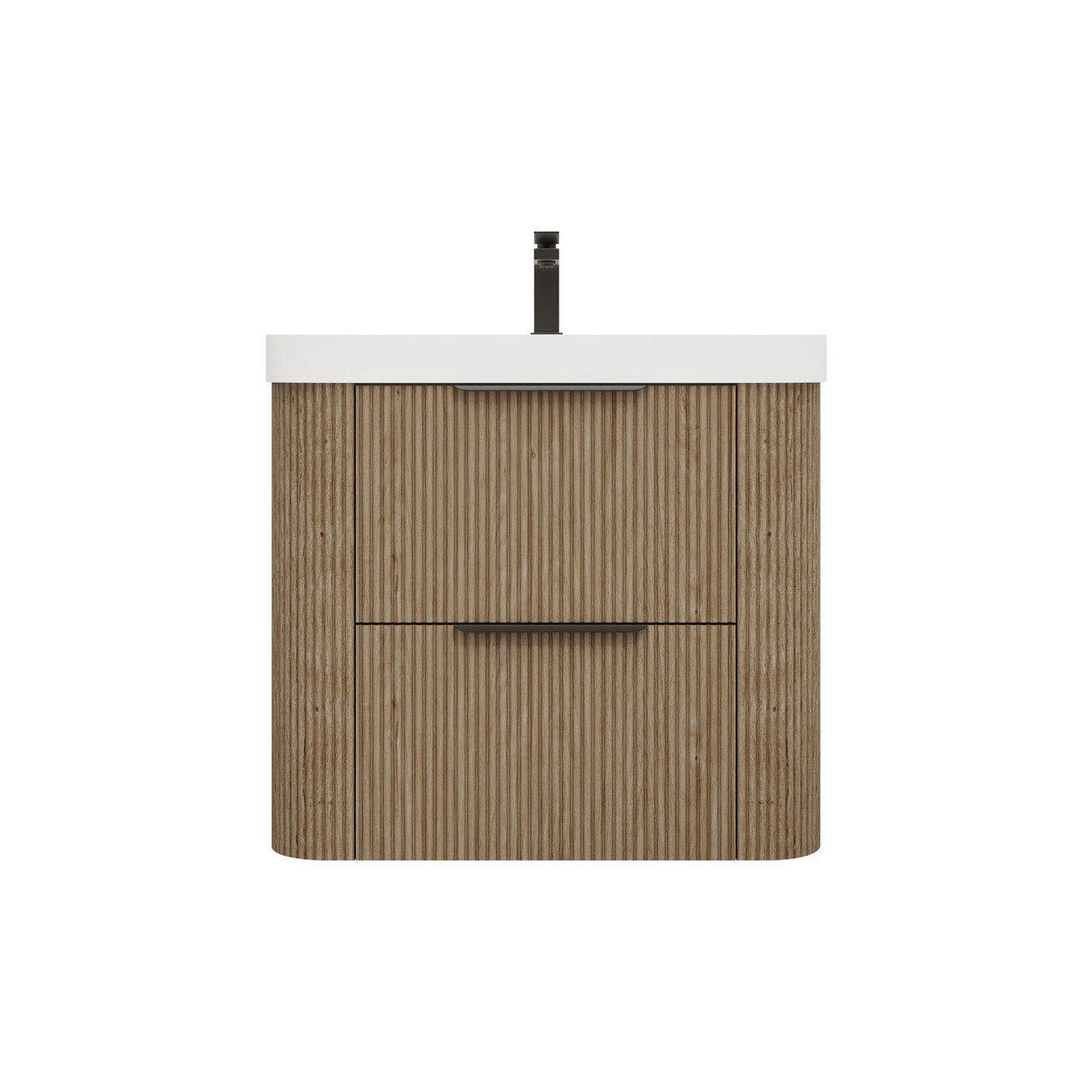 Celine 24" Fluted Floating Bathroom Vanity with Acrylic Sink in ...