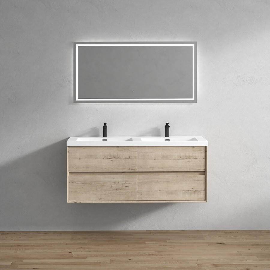 Kingdee 72'' Floating Bathroom Vanity With Acrylic Double Sink Top - Moreno Bath