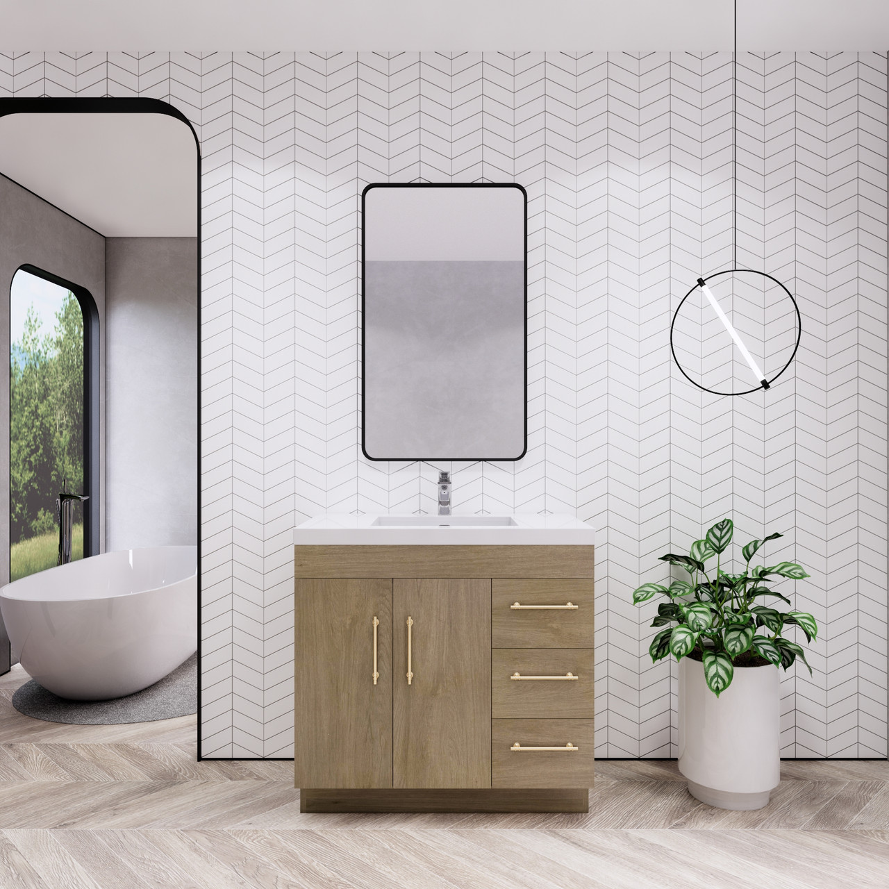 36" Inch Bathroom Vanities with Sink | Moreno Bath Modern Vanities