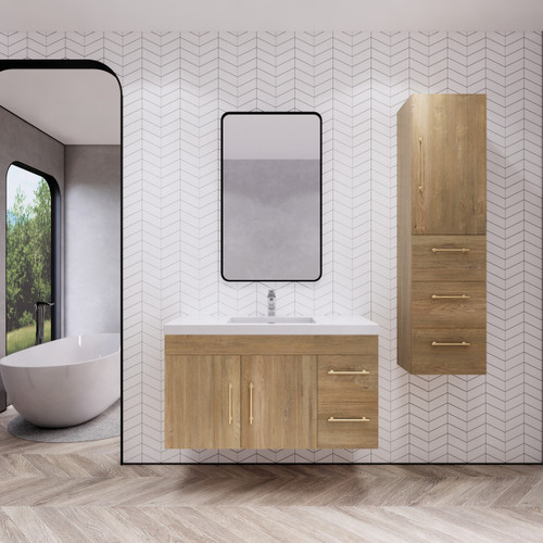 ELSA 42" FREESTANDING VANITY WITH REINFORCED ACRYLIC SINK (LEFT SIDE ...