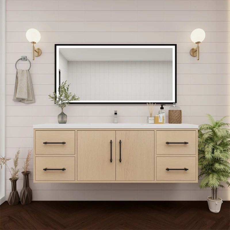 Victoria 60" Floating Bathroom Vanity with Reinforced Acrylic Single ...