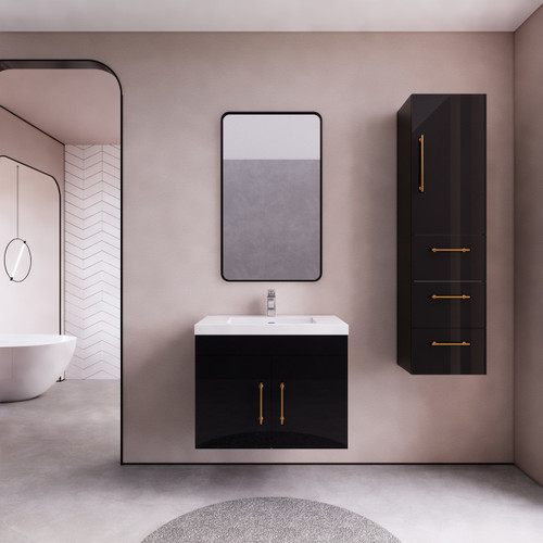 Elsa 30” Floating Bathroom Vanity With Royal White Reinforced Acrylic ...
