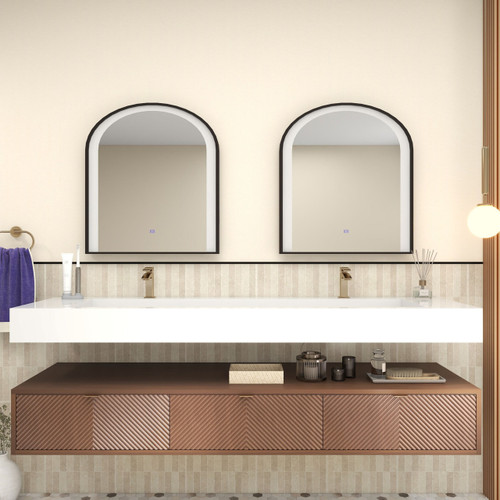 Mason 72" Fluted Floating Wall-Mounted Bathroom Vanity with Reinforced ...