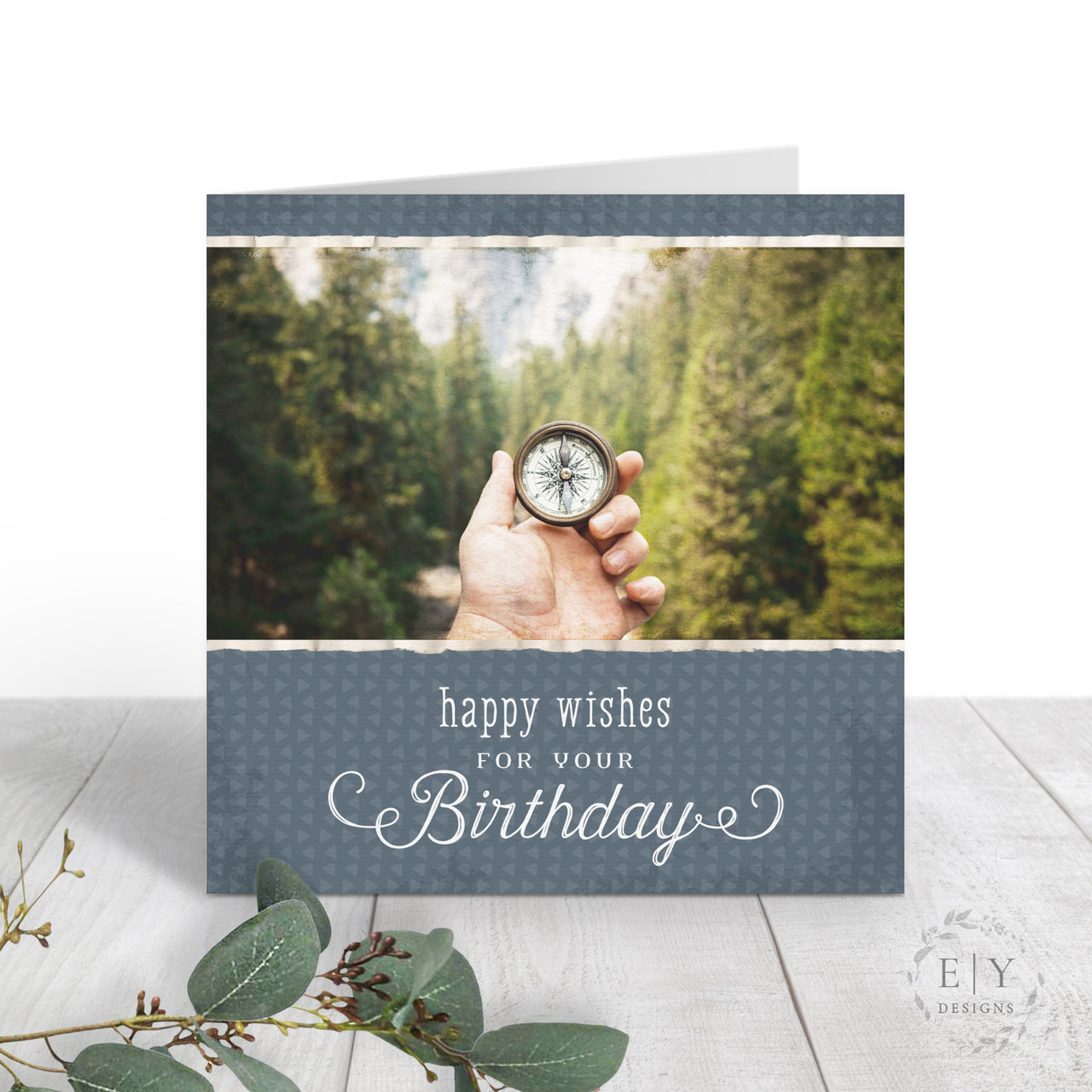 Outdoor Nature Compass Birthday Card - Especially Yours Designs