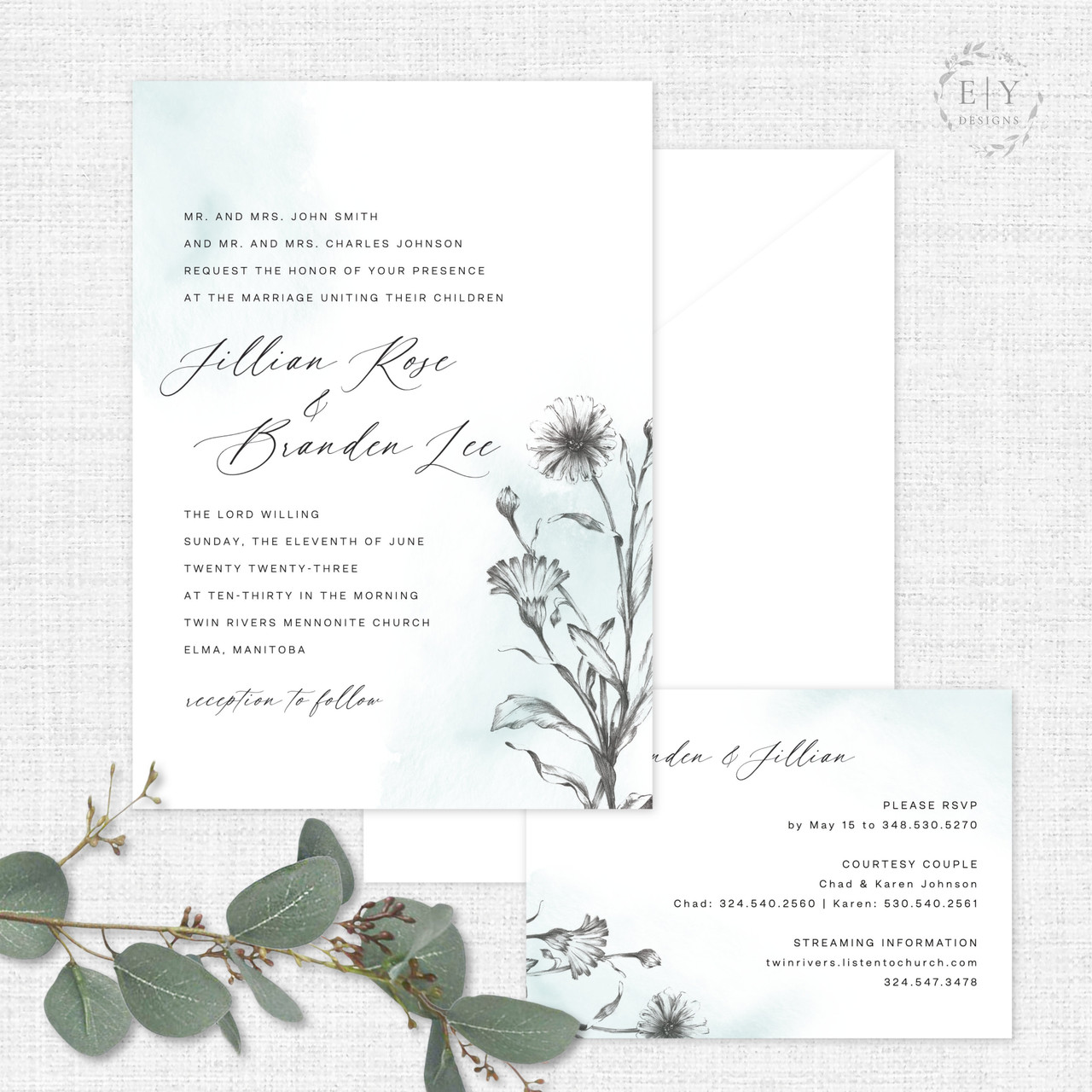 Aqua Wedding Invitations