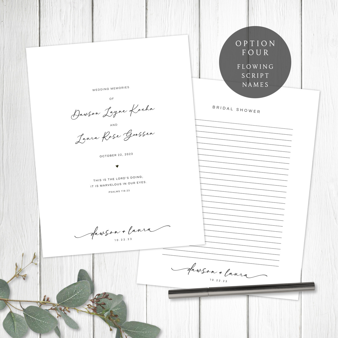 Dove Grey Cotton Wedding Book | Knot or Bow - Especially Yours Designs