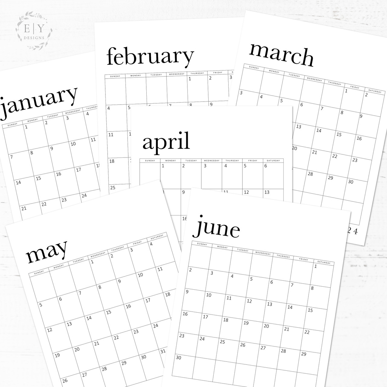 2025 Clipboard Calendar Inserts | Modern Minimalistic - Especially ...