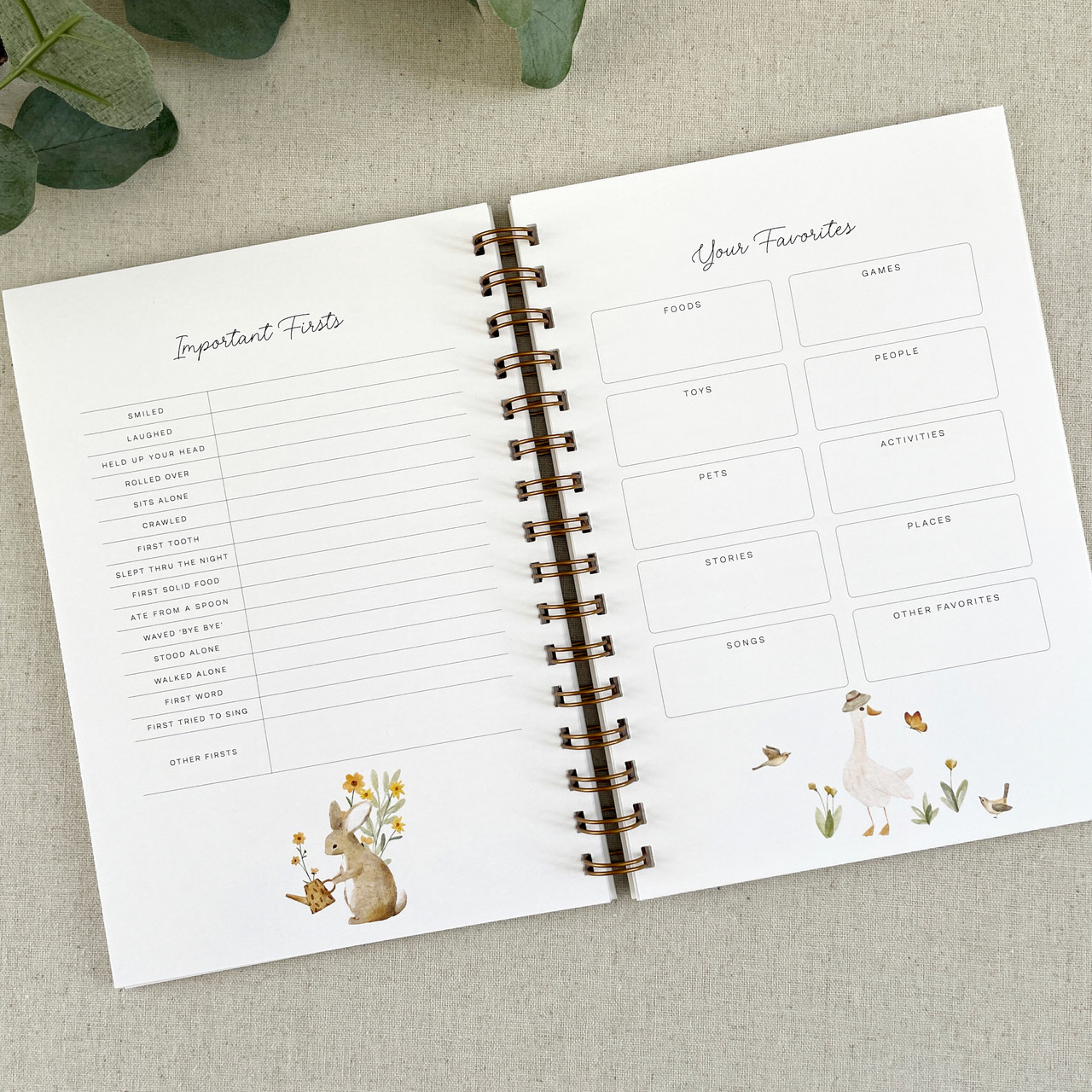 Goose & Friends Simplified Baby Book | Spiral Bound - Especially Yours ...