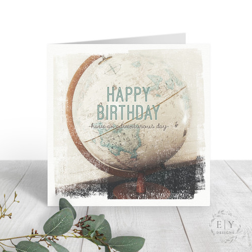 World Globe Birthday Card - Especially Yours Designs