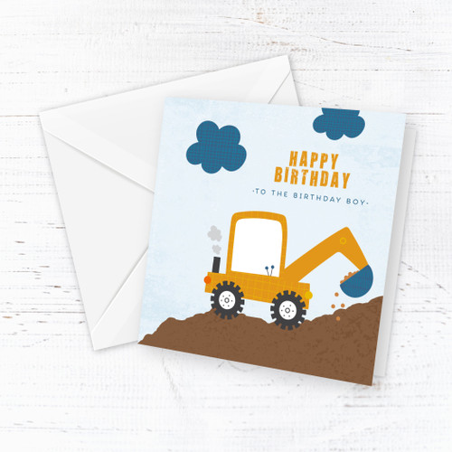 Backhoe Boy Birthday Card - Especially Yours Designs