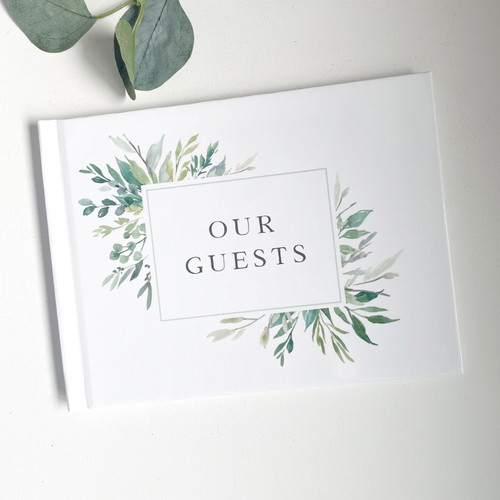 Hard Cover Greenery Guest Book // SECONDS SALE // READY TO SHIP ...