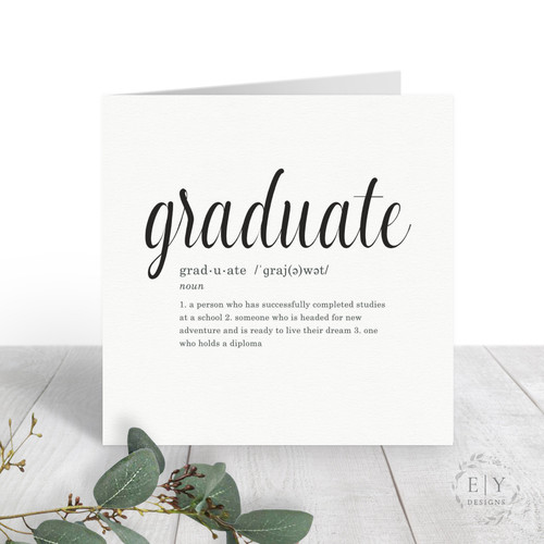 Graduate Definition Graduation Card - Especially Yours Designs
