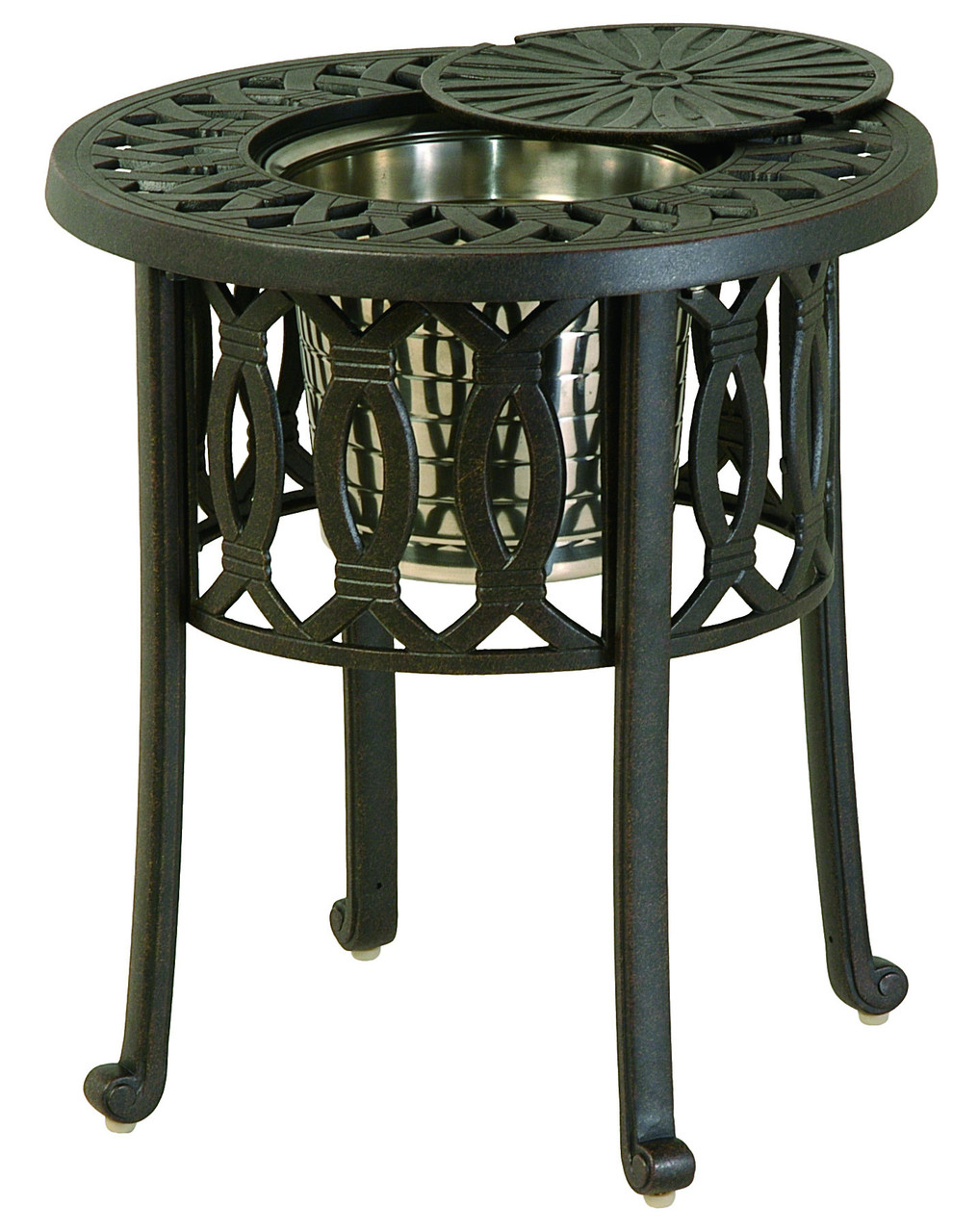 Mayfair 20" Round Ice Bucket Side Table in Desert Bronze