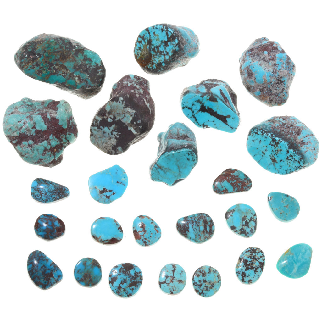 Rough Turquoise Nuggets Bisbee II Full Size 1-1/4" One Pound Lot 37508