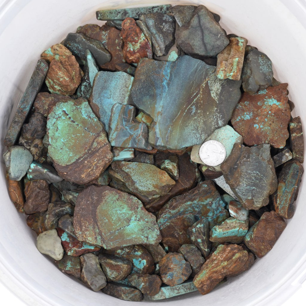 Number 8 Turquoise Rough Smokey Gradient Sliced One Pound Lot 37616