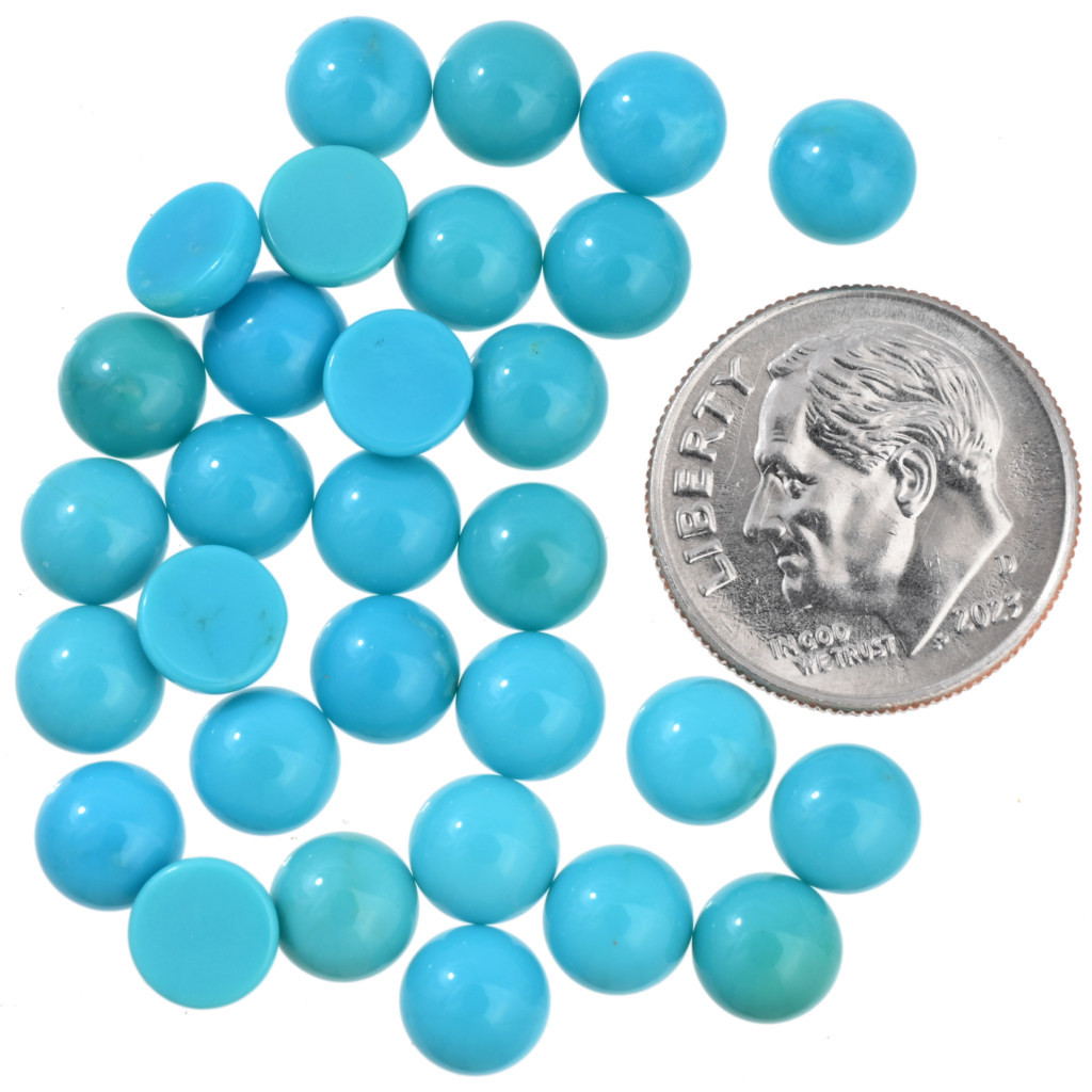 Round 6mm Turquoise Cabochons Sleeping Beauty Blue Unbacked $1.67 each ...