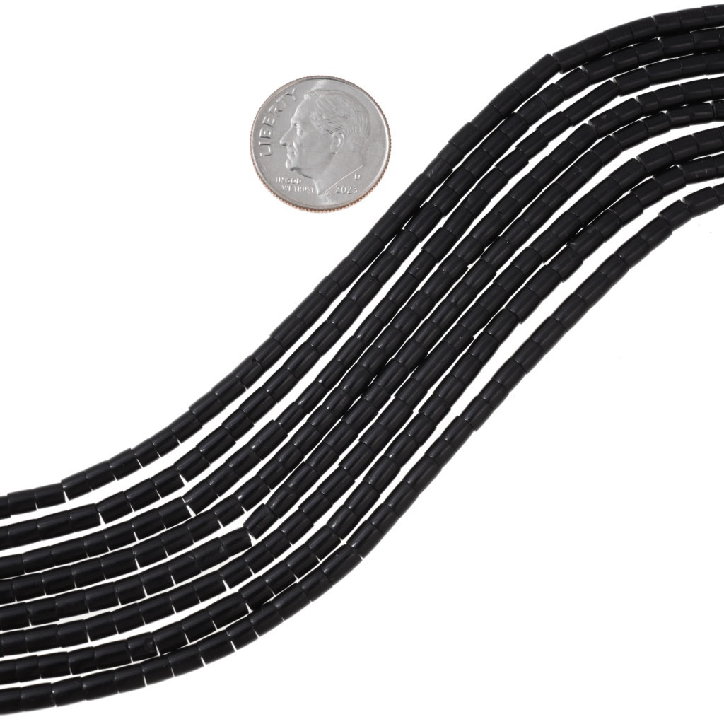 Black Heishi 3mm Wide 24 inch Strand 45059