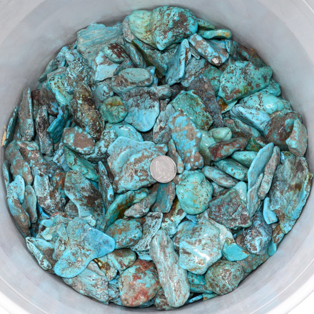 Blue Sonoran Turquoise Nuggets Large Cabbing Rough 1 Pound Lot 45208