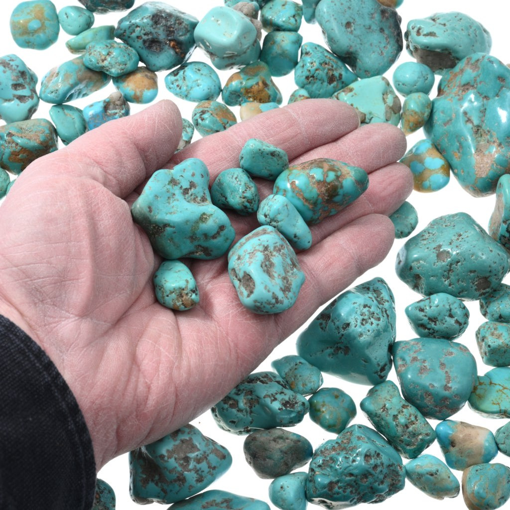 AAA Grade Sky Blue Turquoise Nuggets Tumbled 1 Pound Lot 45239