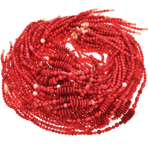 Pearl Beads Jewelry Supplies Red Sorted Graduated