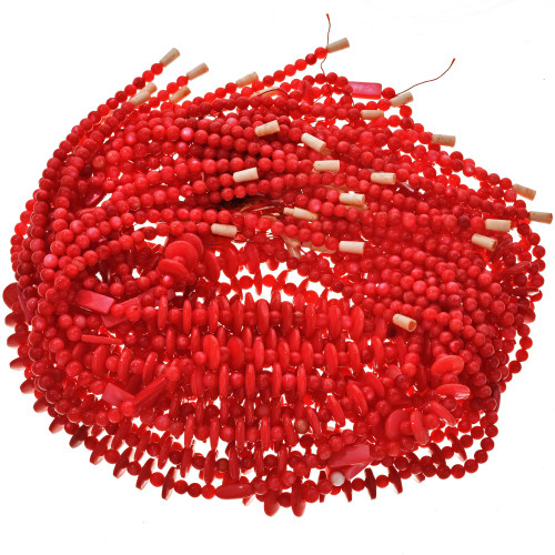 Pearl Beads Jewelry Supplies Red Sorted Graduated