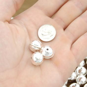 12mm Sterling Silver Bench Beads Package of Ten Seam Beads 34715
