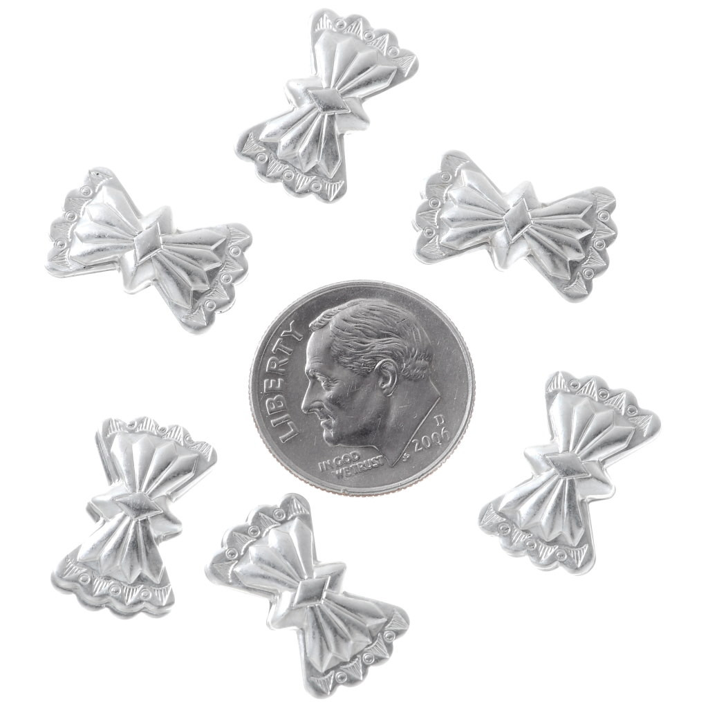 Sterling Silver Butterfly Concho Set of 6 Jewelry Detail Parts 5/8" 35537