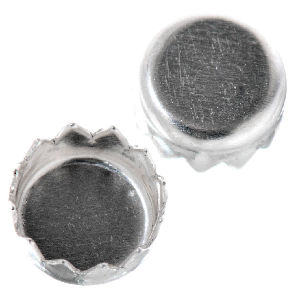 Sterling Silver Round Serrated Bezel Cups 6mm Bezel Cups 12040