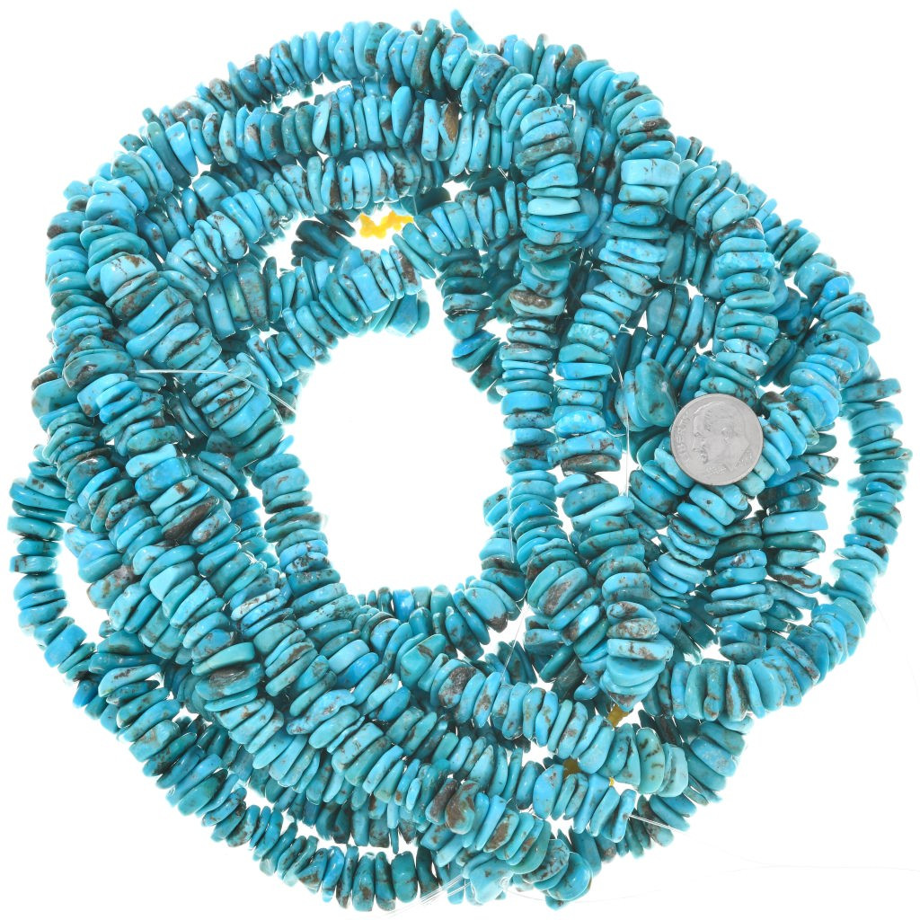Large Turquoise Disc Beads 10mm Flat Nuggets 37243