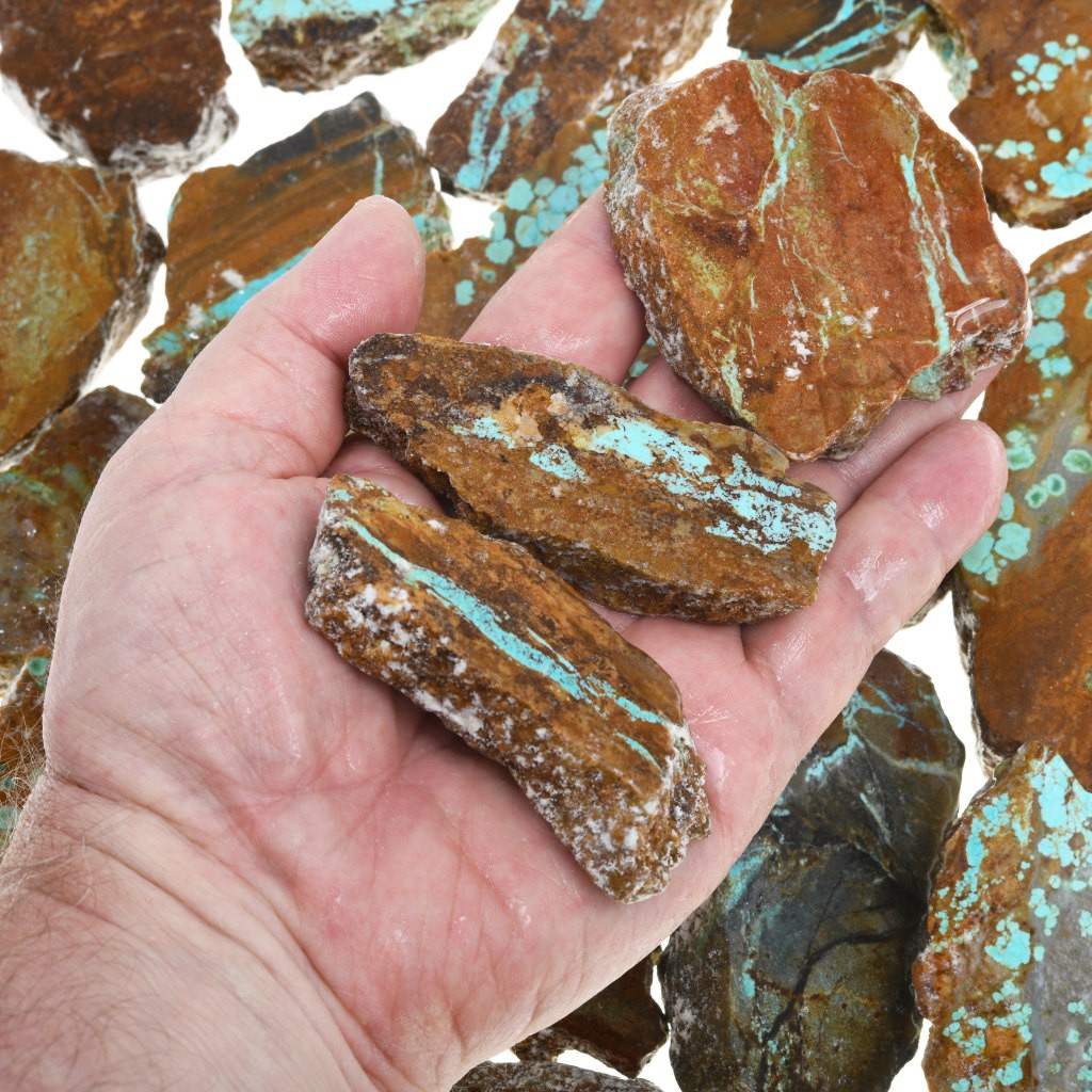 Number 8 Turquoise Rough Pre-Sliced One Pound Lot 37256