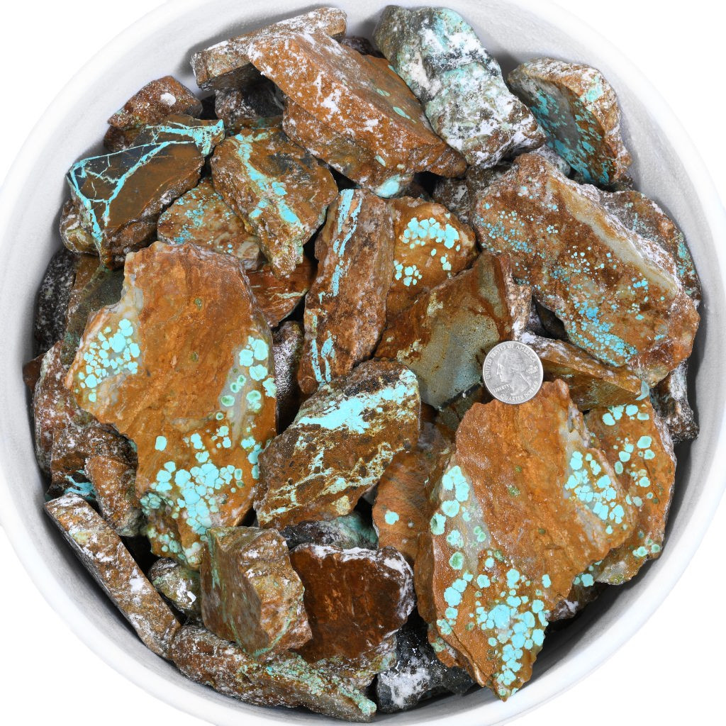 Number 8 Turquoise Rough Pre-Sliced One Pound Lot 37256