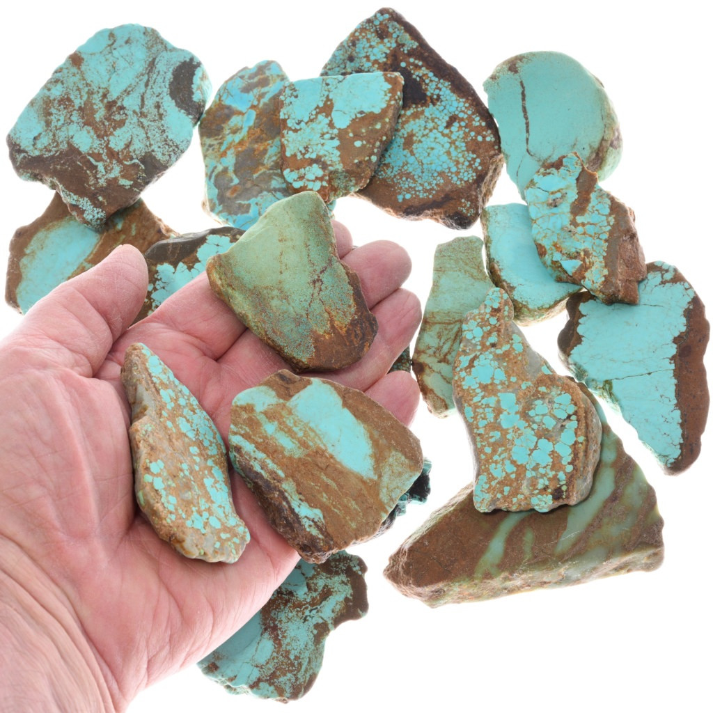 High Grade Number 8 Turquoise Slices One Pound Lot 37258