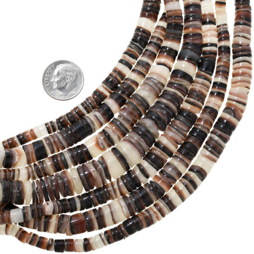 Graduated Natural Shell Heishi Beads Violet Oyster 4mm up to 11mm 18 ...