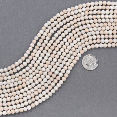 4mm Snowy Jasper Beads 16 inch Strand 15136