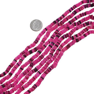 Pink Heishi Beads Genuine Hammer Shell 5mm Wide 24" Strand 45070
