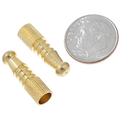 Brass Bolo Tie Tips Ball End 7/8" Length 45140
