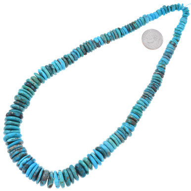 Graduated Blue Turquoise Disc Beads 5mm to 13mm Wide 45182